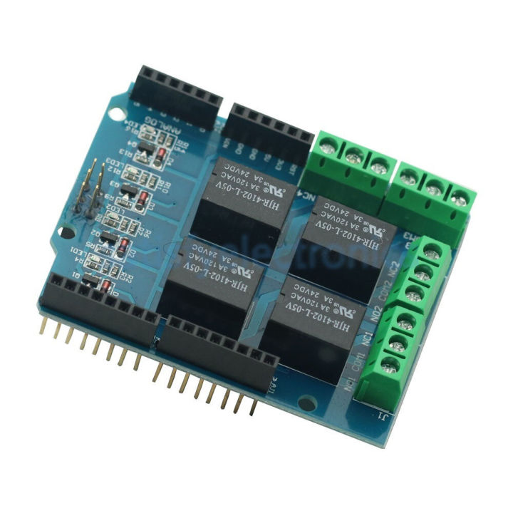 บอร์ด รีเลย์ 4 ช่อง สำหรับ Arduino 4-Channel Relay Shield for Arduino ...