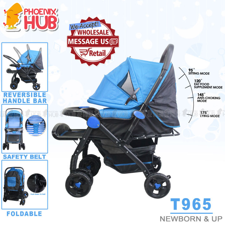 Phoenix Hub H8001 Baby Infant Stroller Reversible Handle Pushchair Food ...