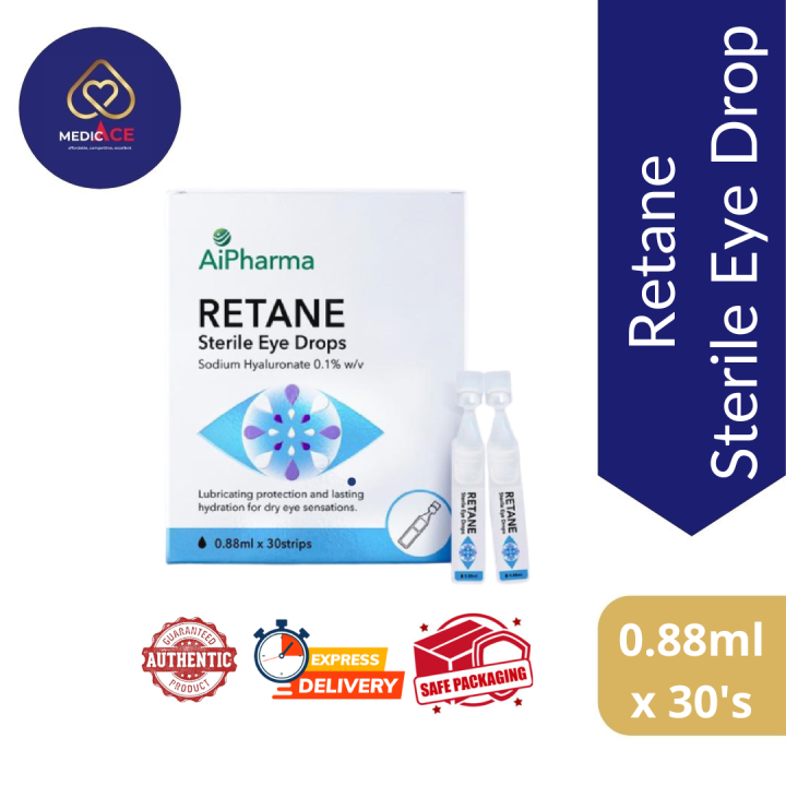 [PRESERVATIVE FREE] Retane Sterile Eye Drop 0.88mlx30's (Exp: 09/2027 ...