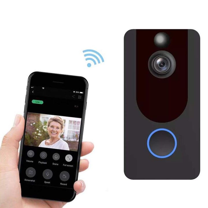 QZT Eken V7 Video Doorbell Camera IP WIFI 1080P Wireless Smart Ring ...