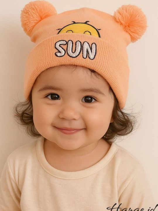 Topi Rajut Kupluk Bayi Pom Pom SUN Bahan Tebal Premium Hanae.id ...