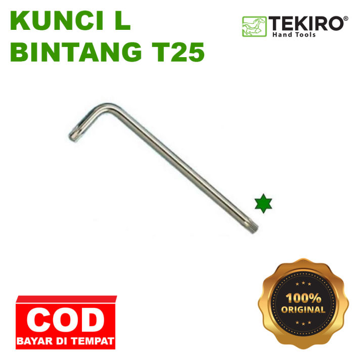 TEKIRO kunci L BINTANG T25 (TIDAK LUBANG) torx key long ORIGINAL | Lazada Indonesia