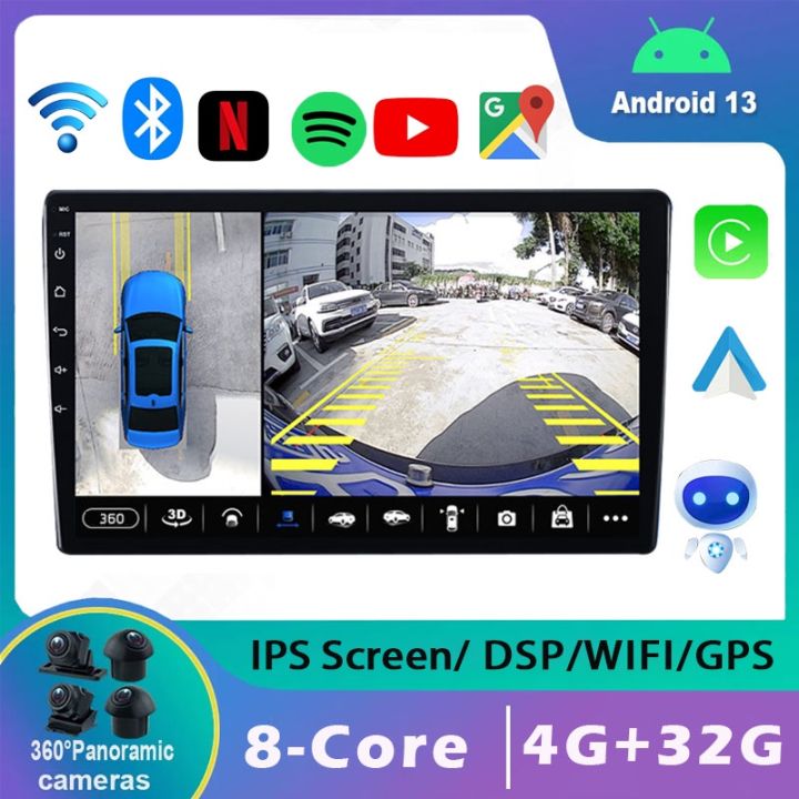 【Android 13】 4G+32G 8Core 7/9/10inch Android Head Unit Car Stereo with ...