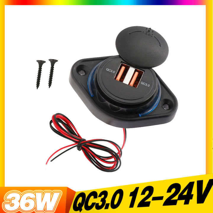 Quick Charge Dual USB QC3.0 3.1A 12V/24V Car Charger Power Socket ...