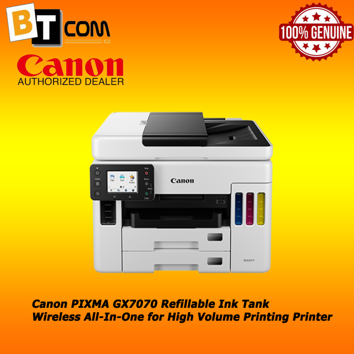 Canon PIXMA GX7070 Refillable Ink Tank Wireless All-In-One for High ...