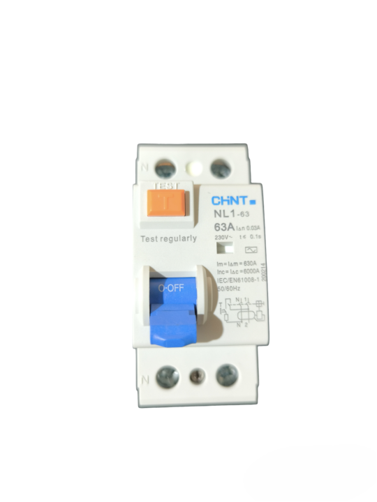 63A 1P+N Residual Current Circuit Breaker RCCB 30mA, 6KA, 230VAC, 2 ...