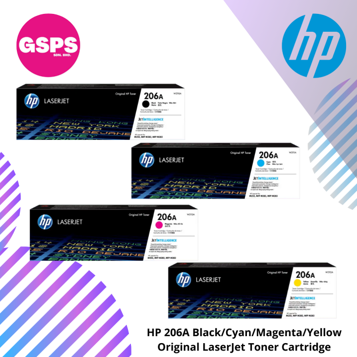 HP 206A Black/Cyan/Magenta/Yellow Original LaserJet Toner (W2110A ...