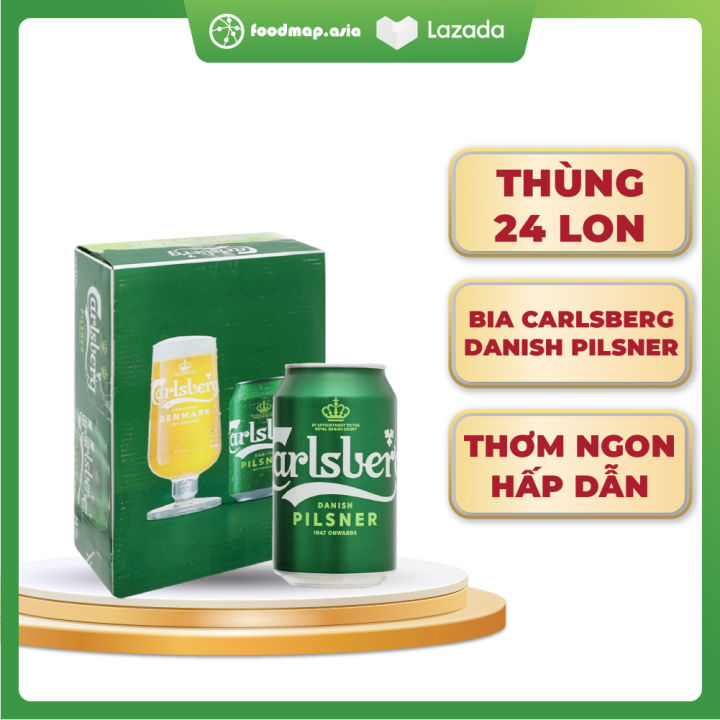 DATE 6/10/2024 - Bia Carlsberg Danish Pilsner - Lon 330ml - Thùng 24 ...