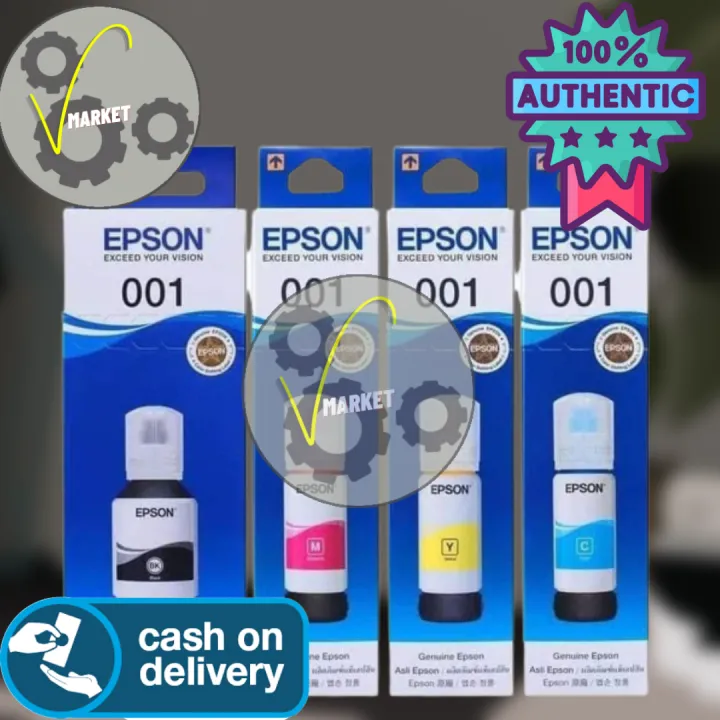 ORIGINAL Full Set Epson 001 Black and Color set Ink Refill : Epson Ink ...