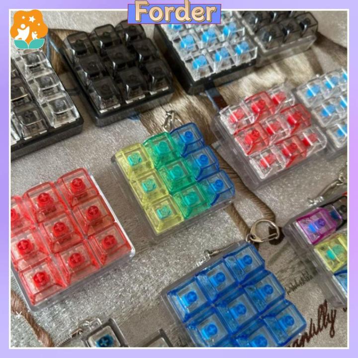 FORDER Keys Button Fidget Keychain DIY Keyboard Keycap Clicker Toy Pass ...