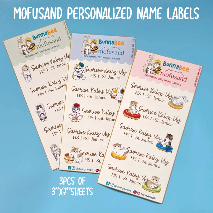 Mofusand Cat Personalized Sticker Name Labels (Waterproof) | Lazada PH