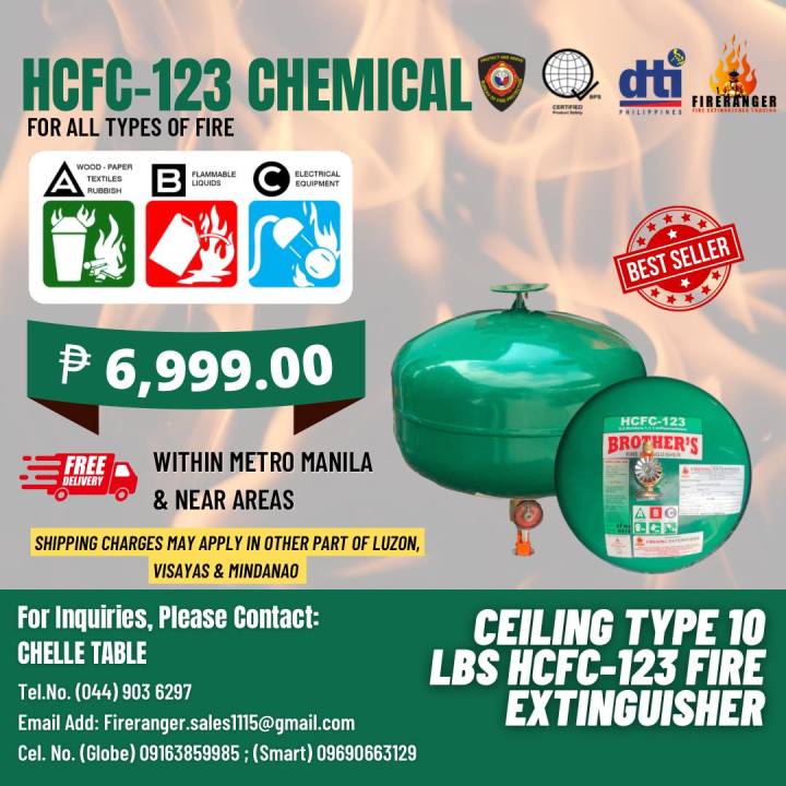 HCFC 123 Chemical 10 LBS Ceiling Type Fire Extinguisher | Lazada PH