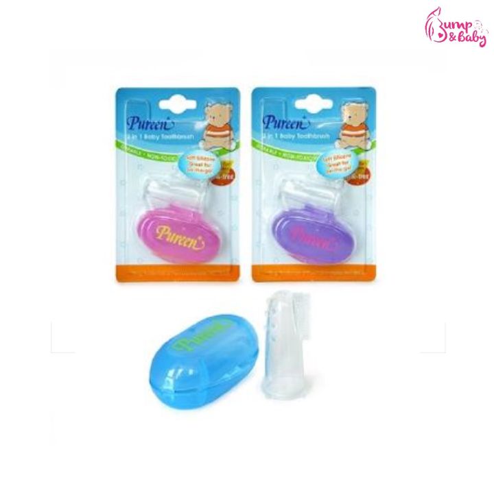 Pureen - Silicone Baby Toothbrush & Gum Massager With Case | Lazada