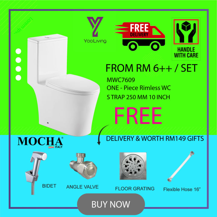 Mocha Italy - SUPER SUMMER SALES ONE-PIECE WATER CLOSET WC WITH FREE ...
