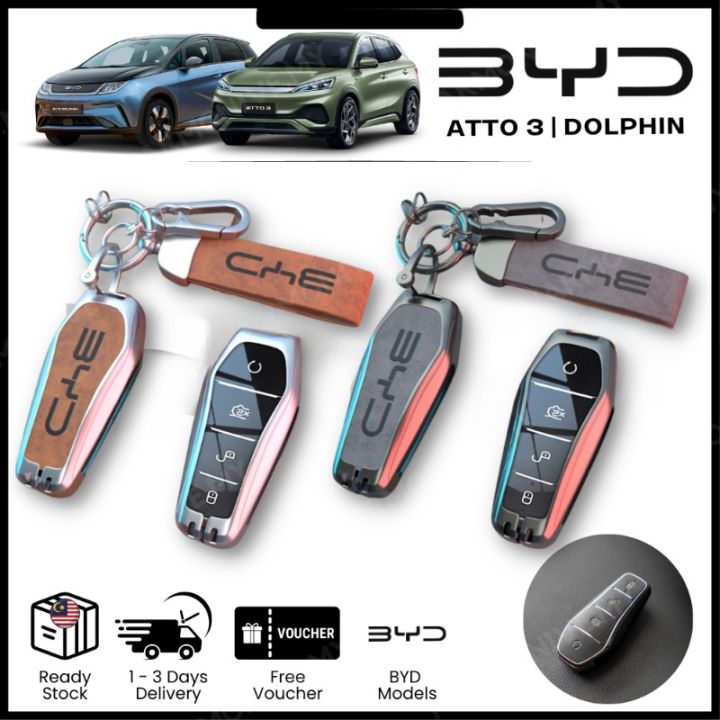 LT [NEW] BYD ATTO 3 BYD Dolphin Key Fob Cover Alloy Leather + Free ...