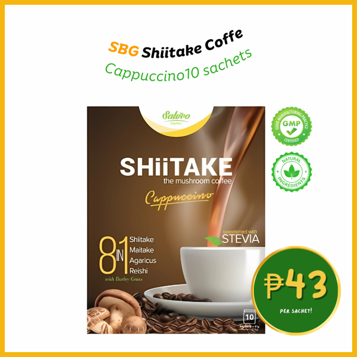 SBG Shiitake Coffee 8-in-1 Cappuccino With Ganoderma & Barley Grass for ...