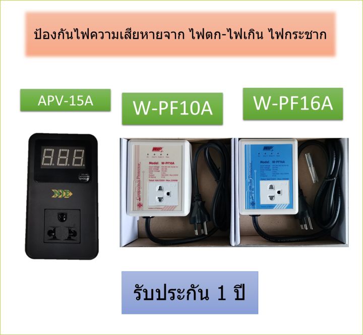 ตัวป้องกันไฟตก ไฟเกิน ตัวกันไฟตก WIP Compressor Protector 10A. ,15A ,16A. ป้องกันไฟตก ไฟกระชาก ...