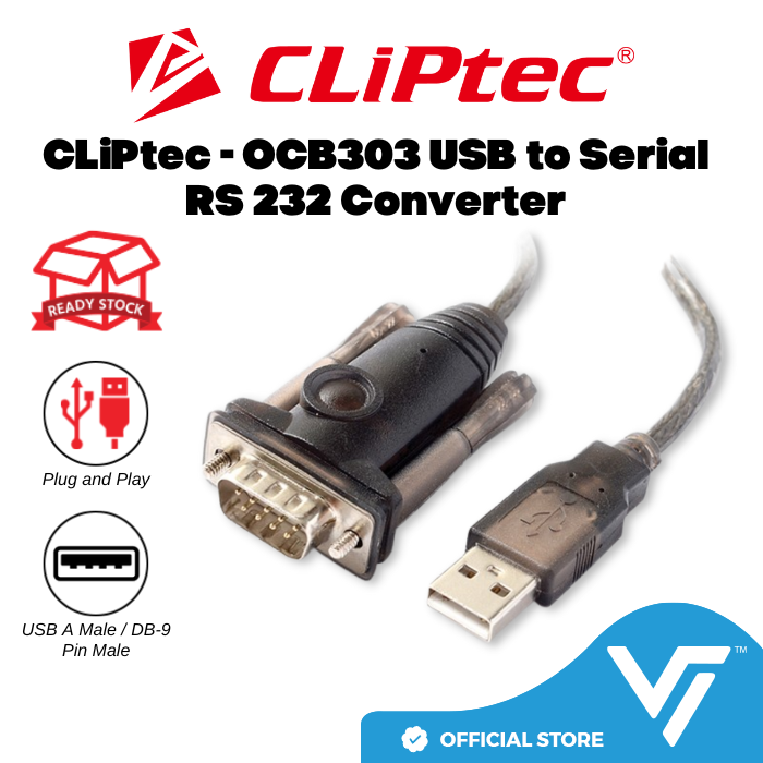 CLiPtec USB To Serial RS 232 Converter - OCB303 (USB 2.0, Plug and Play ...