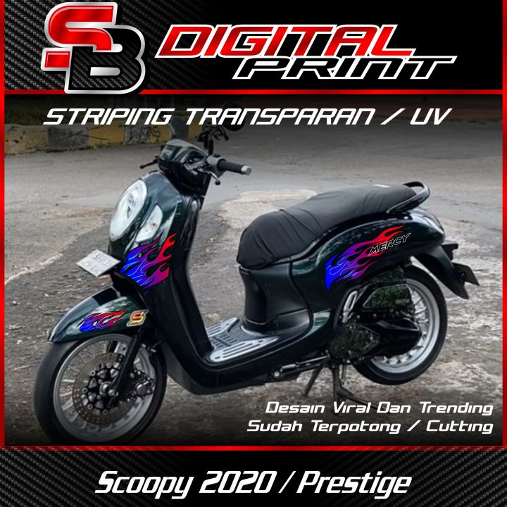 striping api scoopy prestige / scoopy 2020an bahan transparan - sticker ...