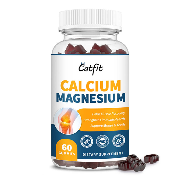 Catfit Calcium Magnesium Zinc Gummies with Vitamin D3 for Bone & Teeth ...