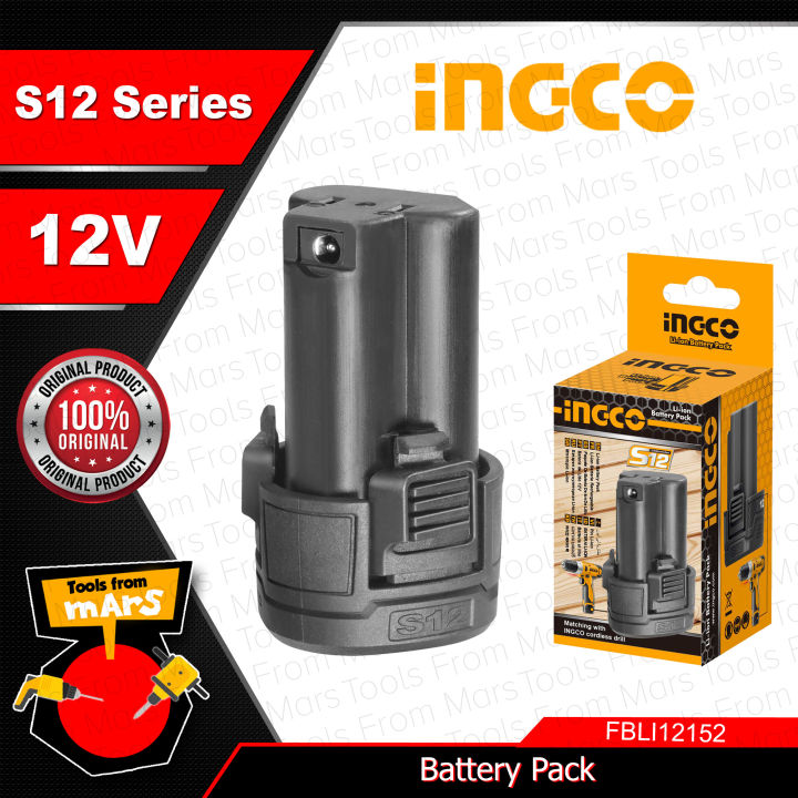 INGCO Lithium Ion Battery Pack 12V S12 Series FBLI12152 •TOOLS FROM ...