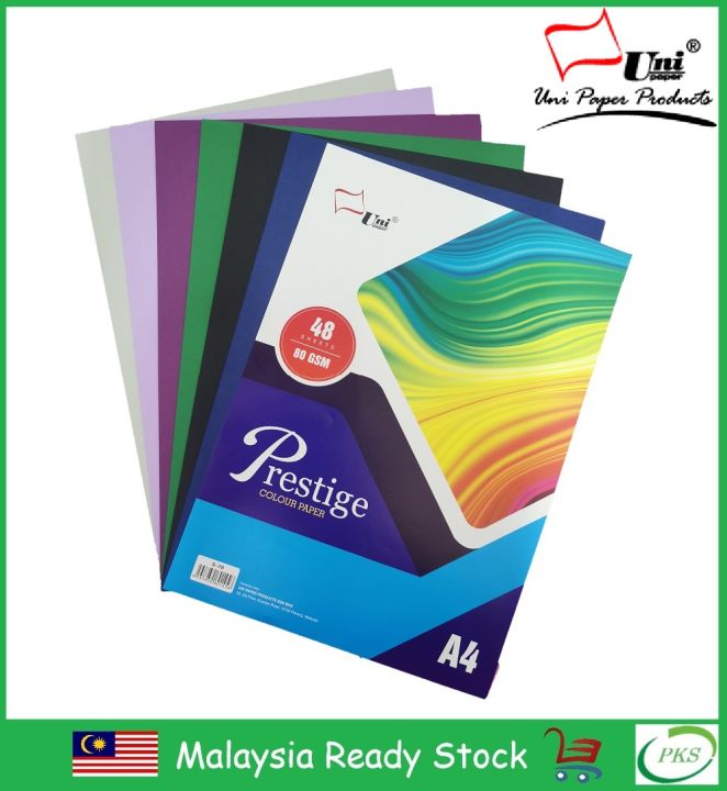 Uni Paper Prestige Colour Paper A4 80gsm 48 Sheets Pack (S-78) | Lazada