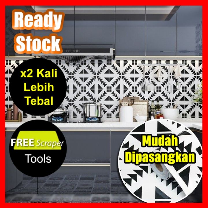 Pelekat Jubin Dinding PVC Tahan Panas Untuk Bilik Air Moroccan Tile ...