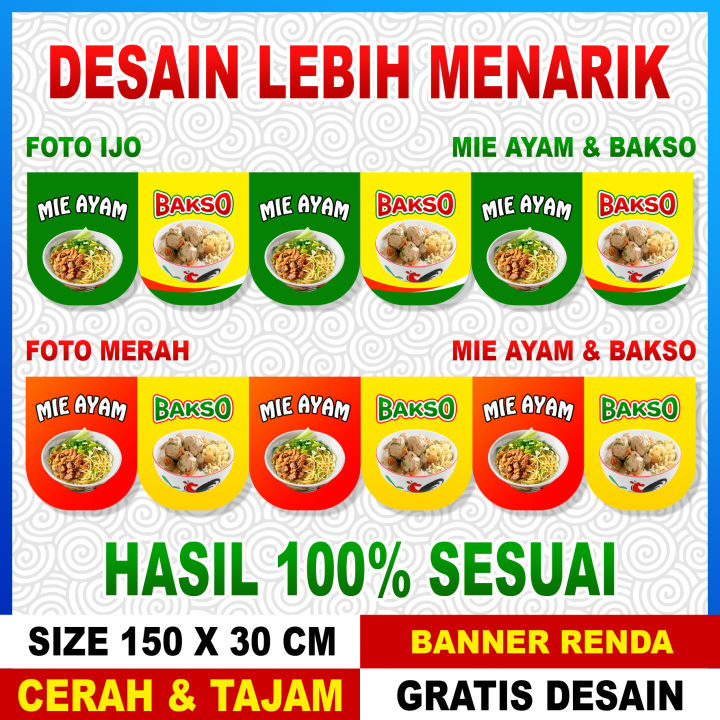 BANNER RENDA MIE AYAM BAKSO KULINER / BANNER BOOTH GEROBAK TERBAIK ...