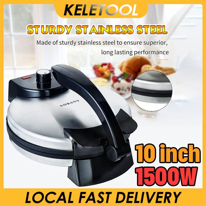Electric Paratha Chapati Roti Maker 8 inch Nonstick Cooktop Cooks ...
