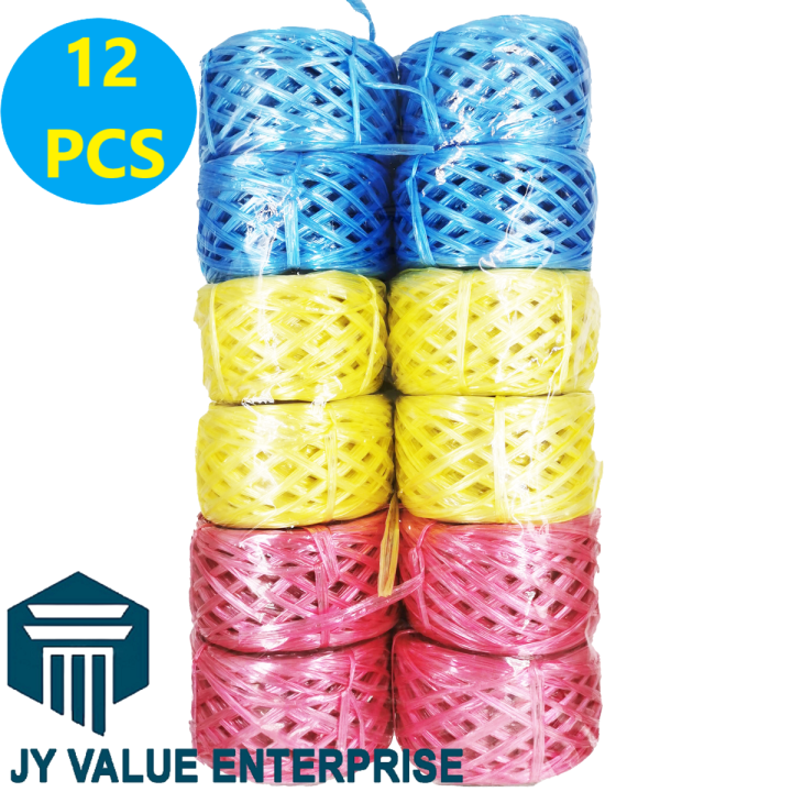 Rafia Rope Plastic String Tali Rafia Plastik [Assorted Colours] (12 ...