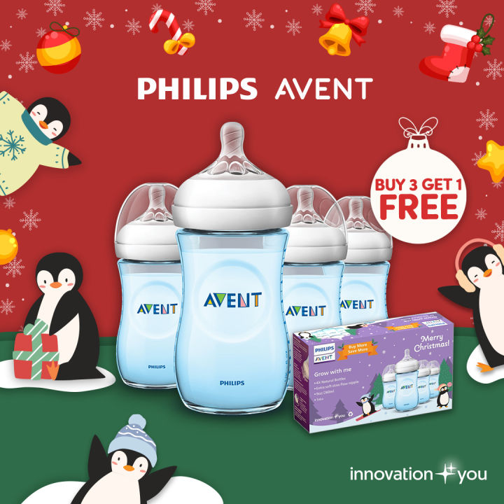 Philips AVENT 9oz Natural Baby Bottle Blue Christmas Bundle | Lazada PH