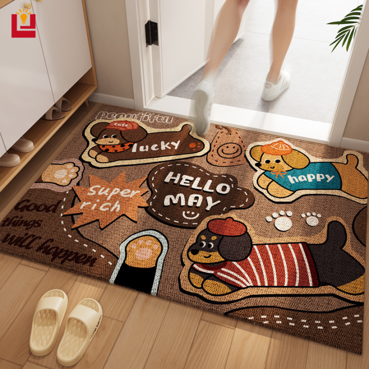 YONUO Thảm Chào mừng áo hình con chó hoạt hình ngộ nghĩnh cho lối vào, thảm chùi chân thấm chống ...