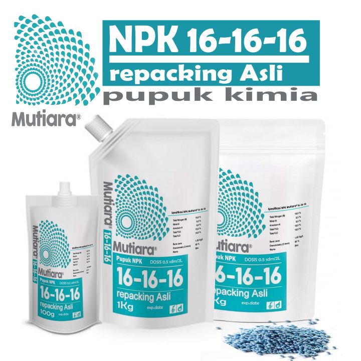 Pupuk NPK Mutiara 16-16-16 100g sampai dengan 500g repacking asli | Lazada Indonesia