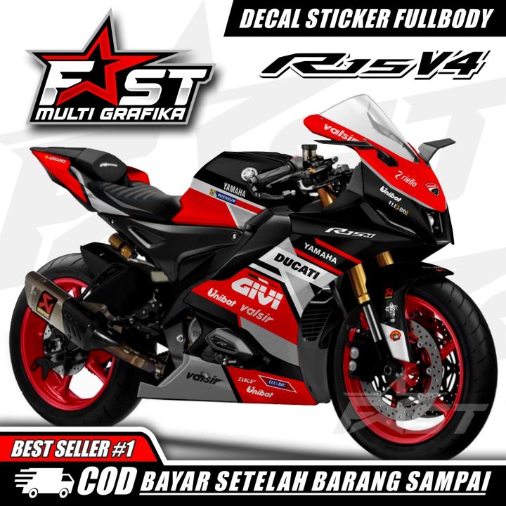 Decal stiker striping r15 v4 Ducati stiker motor r15 v4 stiker yamaha ...