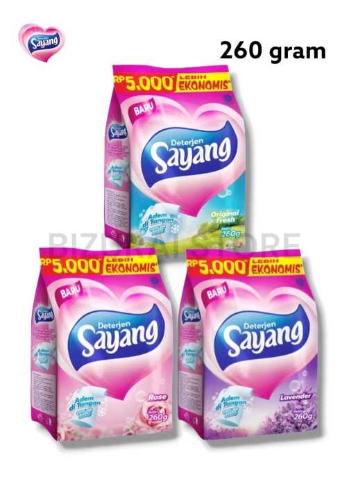 3 PACK DETERJEN SAYANG BUBUK 5000 / DETERGEN SAYANG BUBUK 220 gram ...