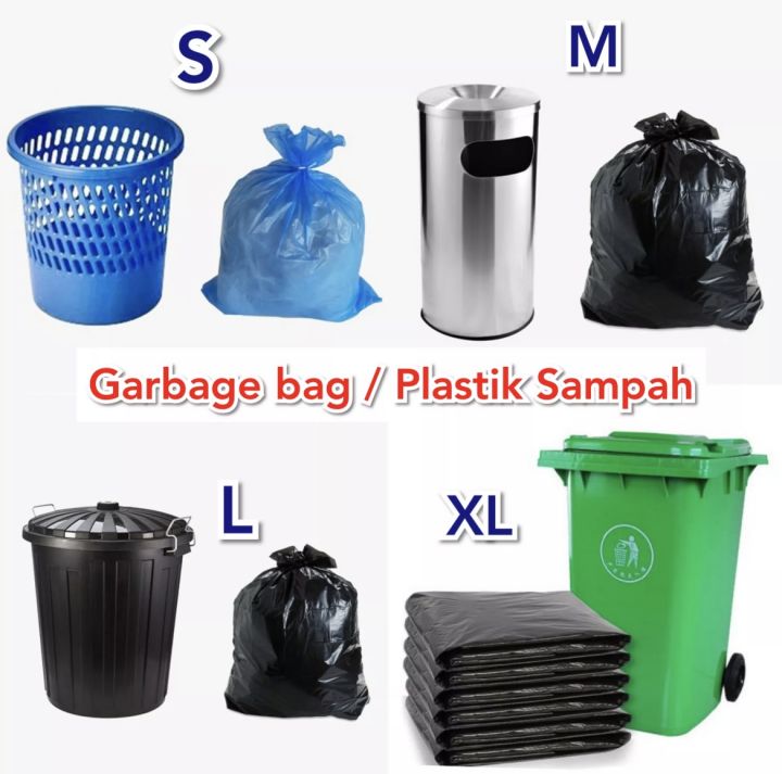 PLASTIC SAMPAH TEBAL BESAR Rubbish Bag Garbage Bag | Lazada