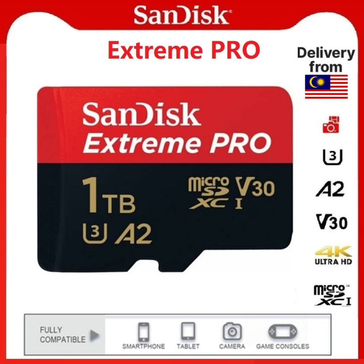 Sandisk Extreme Pro Micro SD Card 1TB/512GB/256GB/128GB/64GB/32GB Memory Card U3 V30 4K (COD ...
