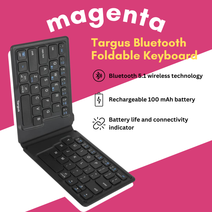 NEW Targus Ergonomic Foldable Bluetooth Antimicrobial Keyboard Windows ...