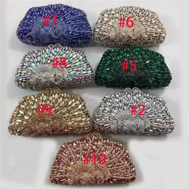 👝 2023 New Women Diamonds Clutches Rhinestone Bag Flower Rose Crystal ...