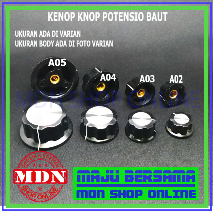 Kenop knop potensio baut A02 A03 A04 A05 per 5 pcs | Lazada Indonesia