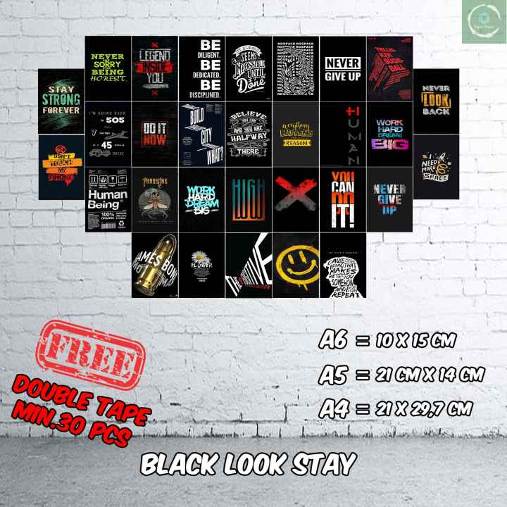 Poster Dinding Aesthetic Motif Black Look Style - 220GSM - Dekorasi ...