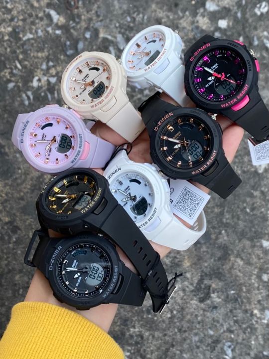 Watchtime D-ziner แบรนแท้กันน้ำ100% หน้าปัดขนาด 45มม. มีไฟ จับเวลา ตั้ง ...