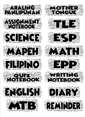 Notebook Subject Stickers | Subject Sticker | Subject Label | Lazada PH