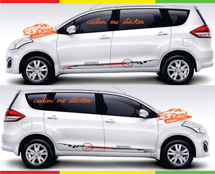 stiker list mobil suzuki ertiga body samping minimalist motif bendera ...