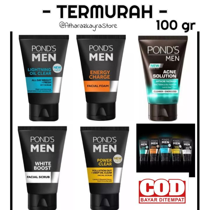 Ponds Men Facial Foam 100 gr All Variant MURAH / Energy Charge / Acne ...