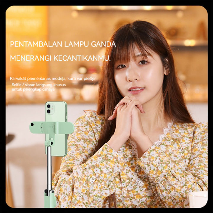Selfie Stick Tongsis Bluetooth Tripod 4 IN 1 Tongsis Portable Remote ...