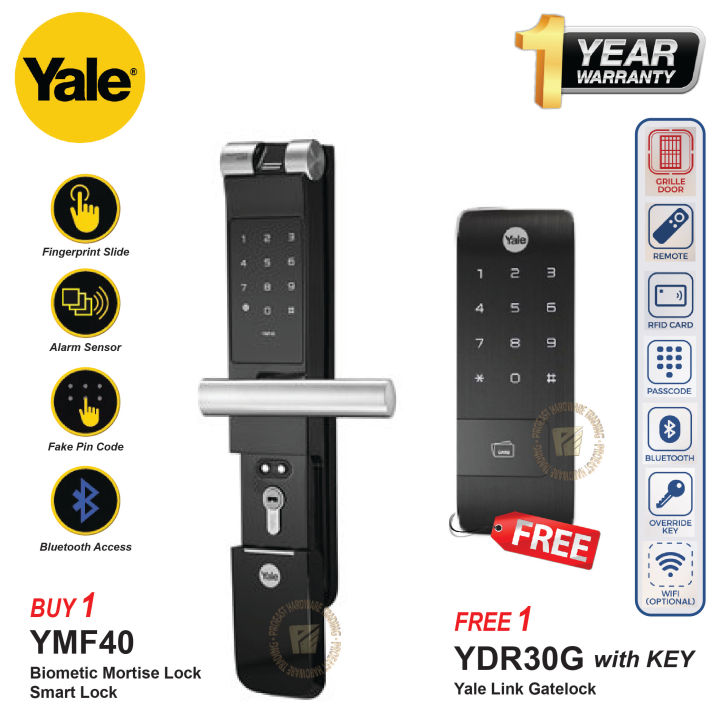 Yale Digital Lock Promo Set [BUY 1 YMF40 FREE 1 YDR30G] Biometic ...