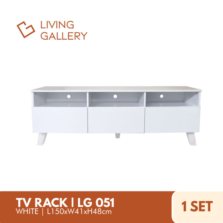 Living Gallery TV Rack w/ Shelves & Cabinet | L150xW41xH48cm | Simple ...