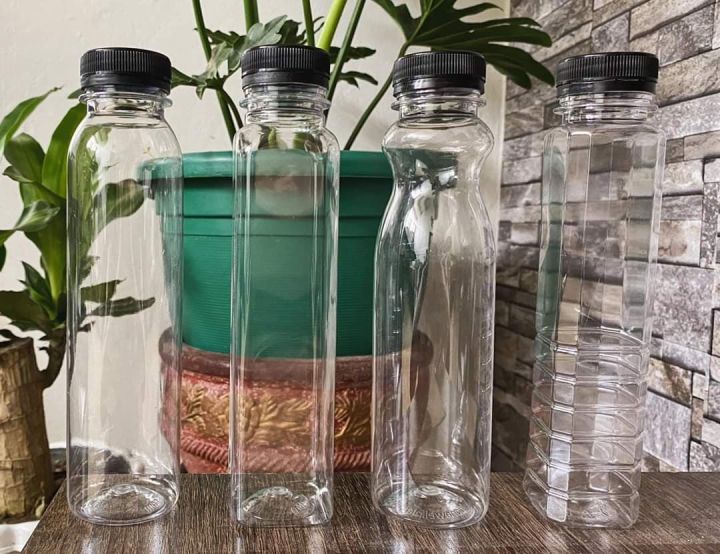 BUNDLE 10pcs Cold Fill Otso Square Cylinder Curvy Plastic PET Bottles | Lazada PH