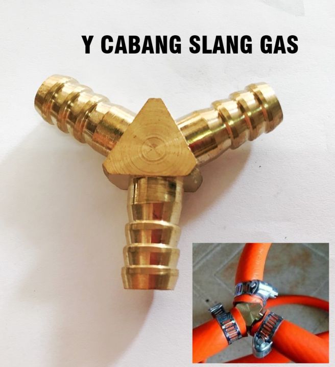 t cabang 3 gas kuningan Y selang kompor gas | Lazada Indonesia